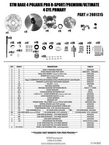 STM Powersports RZR Pro R Primary Billet Clutch – Pandemyk Performance